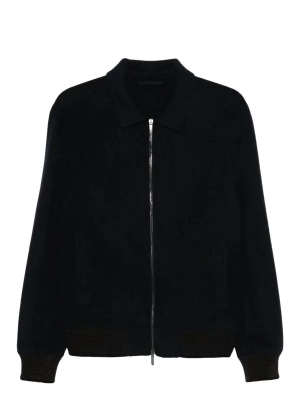 Peserico Zipper Long Sleeve Casual Jacket - Black
