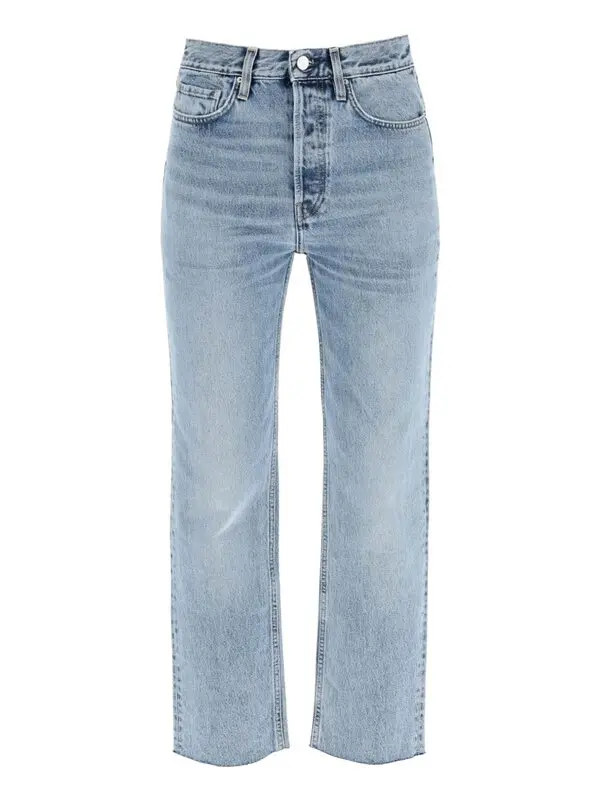 TOTEME Raw Hem High-waist Straight Jeans - Light Blue