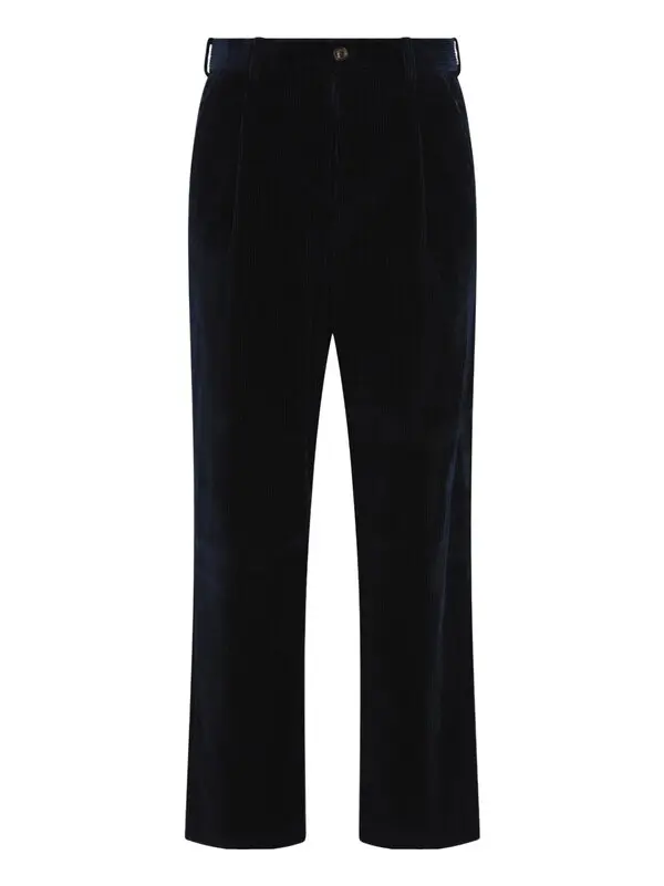 Moncler Pleated Corduroy Trousers - Midnight Blue