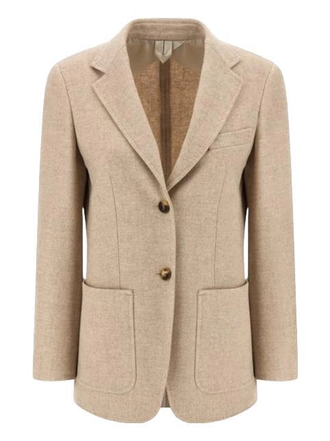 Max Mara Caraffa Single-breasted Tailored Blazer - Beige