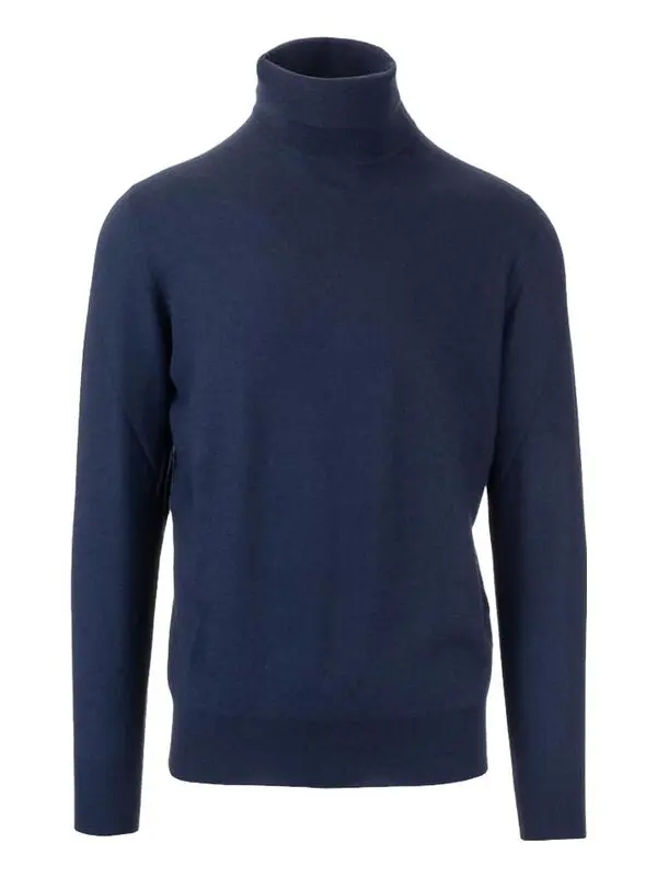Loro Piana Roll Neck Jumper - Navy Blue