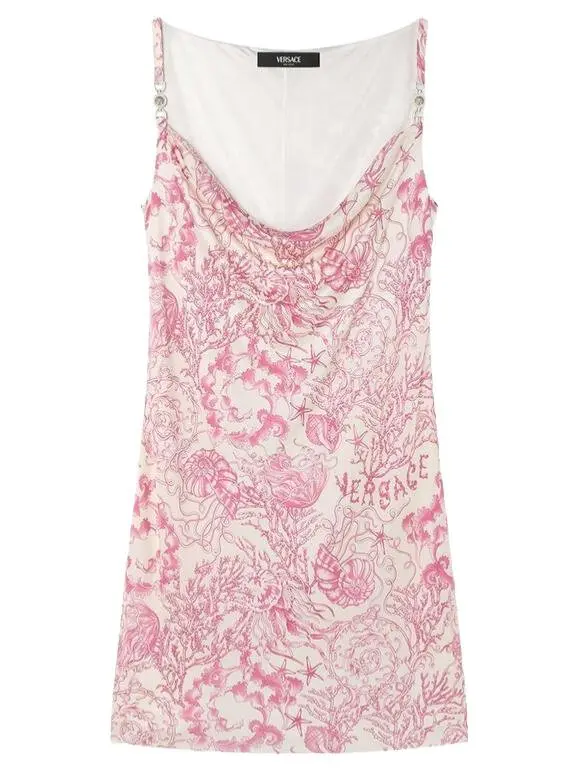 Versace Pattern-printed Strappy Dress - Pink