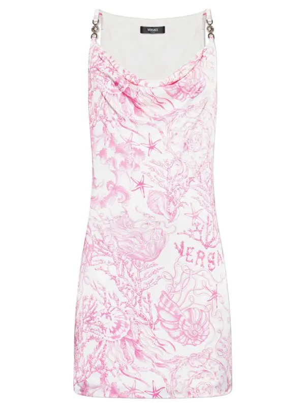 Versace Underwater Barocco Mini Dress - White