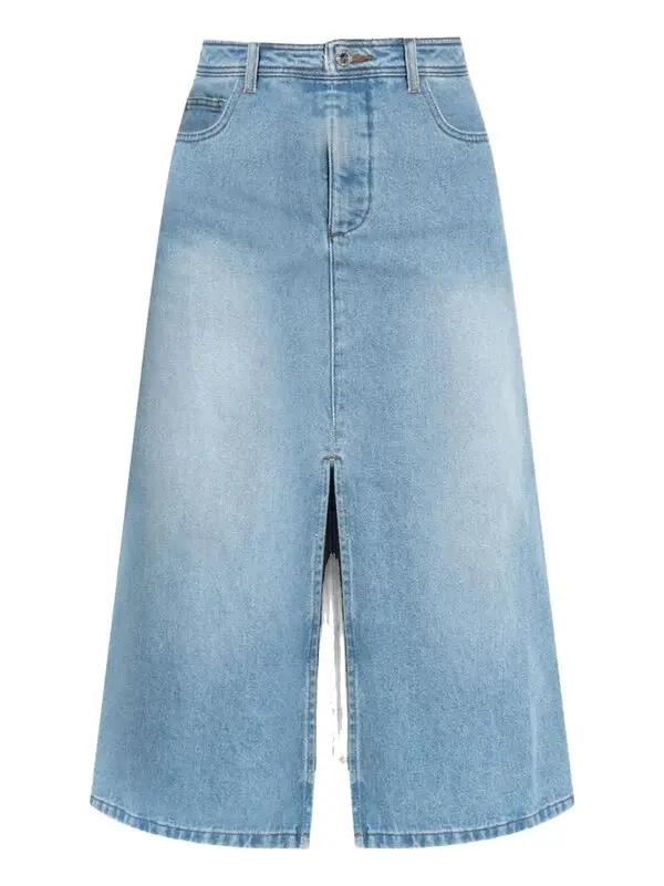 A.p.c. Front Slit Denim Midi Skirt - Blue