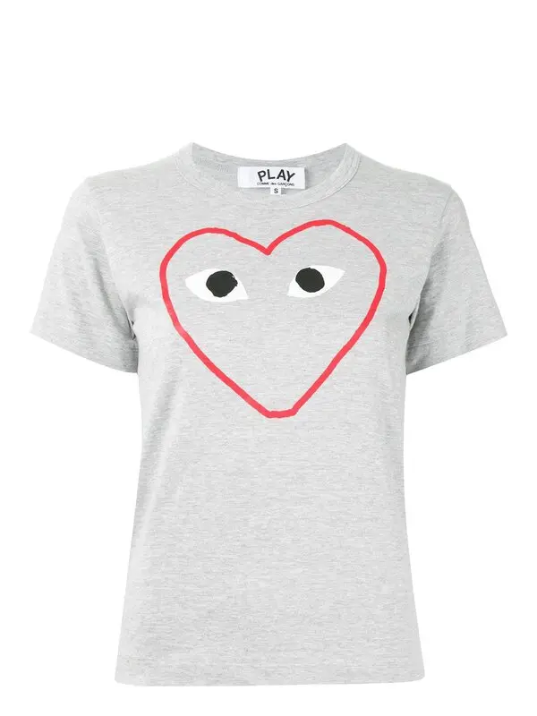 Play Comme Des Garcon Logo-print Crewneck T-shirt - White