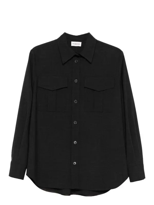 P.a.r.o.s.h Double Pocket Long-sleeve Shirt - Black