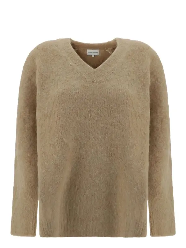 LOULOU STUDIO Goto Jumper" V-neck Long Sleeve Pullover - Brown