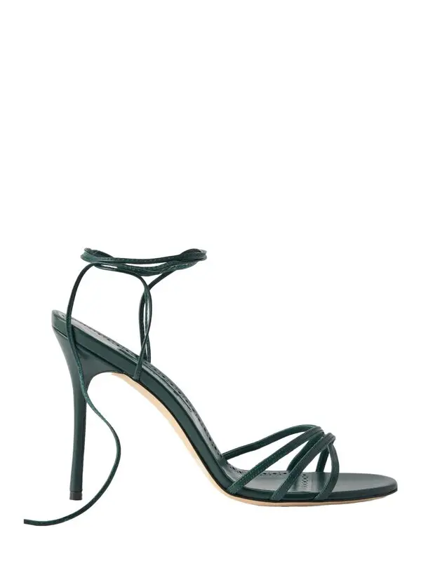 Manolo Blahnik Leda 105 High-heeled Sandals - Dark Green