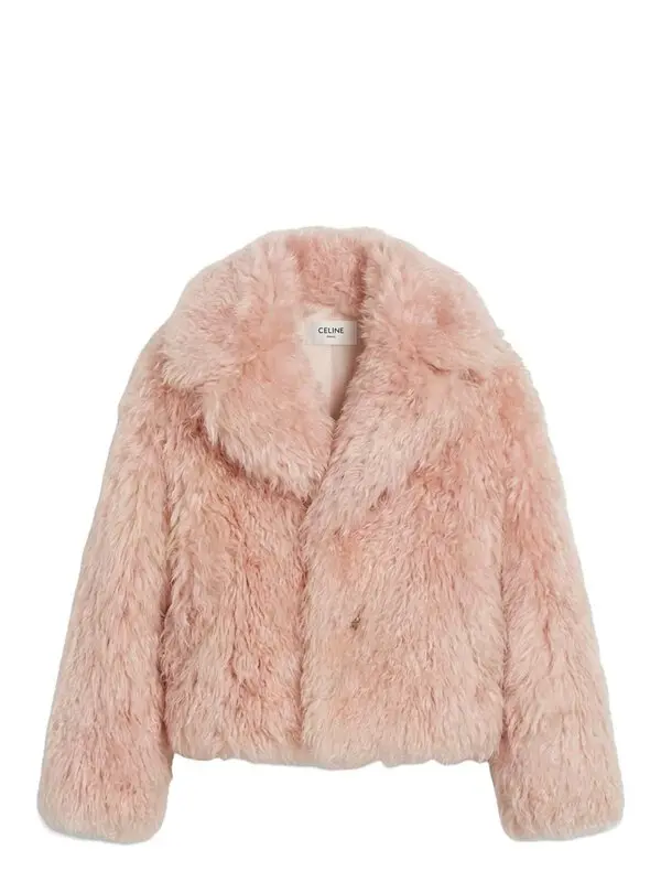 Celine Egg-shaped Peacoat In Mohair - Brown