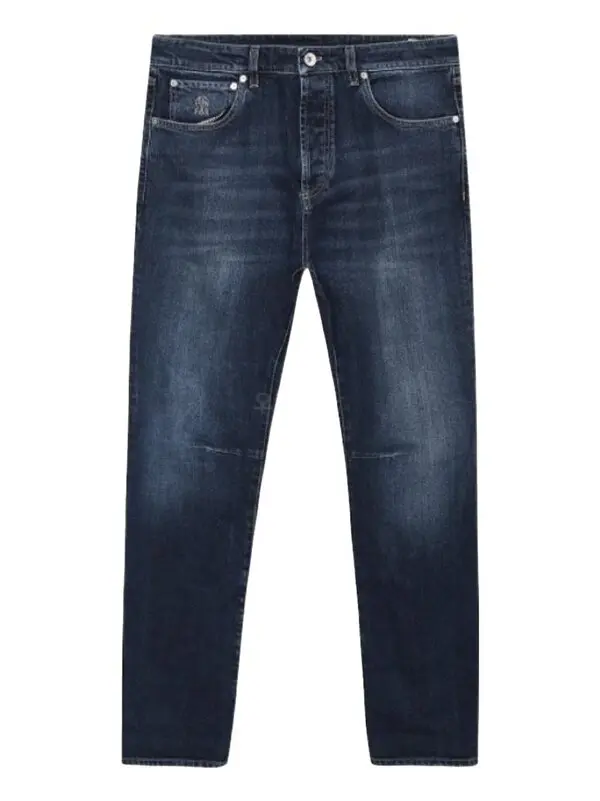 Brunello Cucinelli Comfort Cotton Denim Leisure-fit Five-pocket Trousers - Indigo