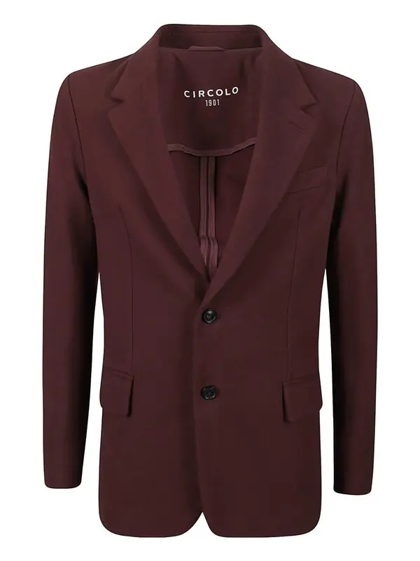 CIRCOLO 1901 Unlined Two-button Jacket With Notch Lapel - Red