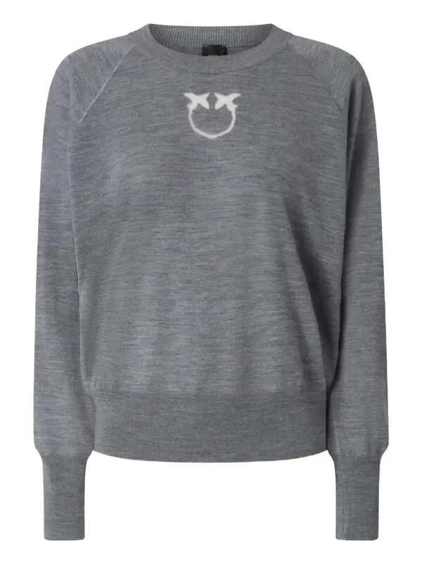 Pinko Love Birds Logo Sweater - Gray