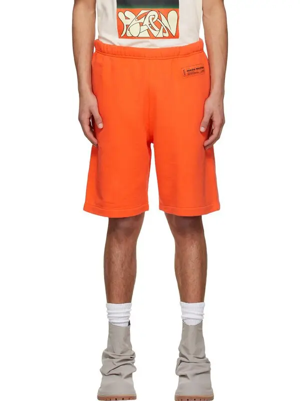 Heron Preston Logo Patch Bermuda Shorts - Orange