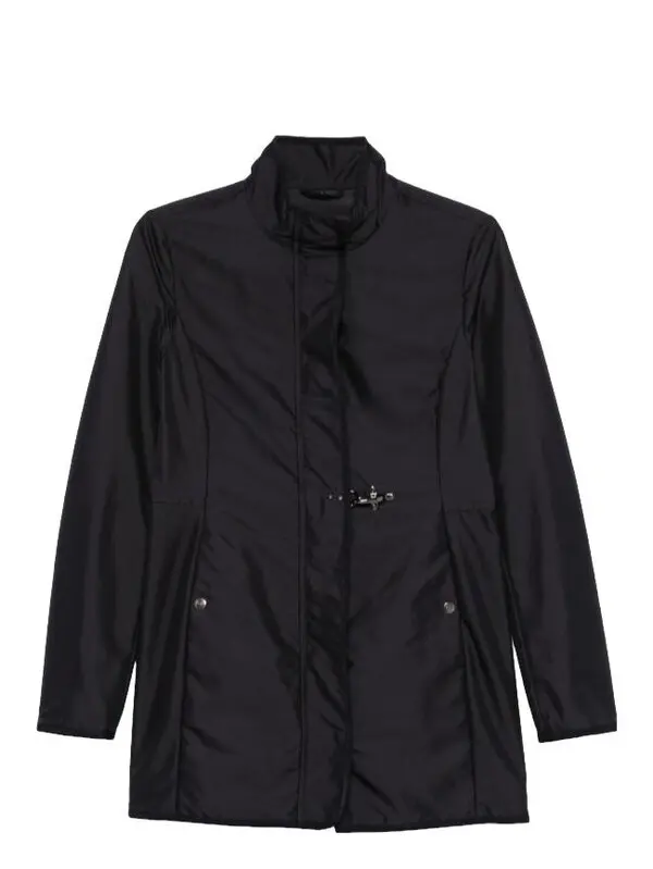 FAY Car Jacket With High Neck And Press-stud Fastening - Navy Blue