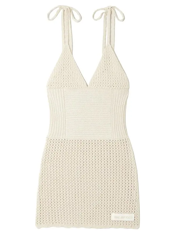 Attico Crochet Tie-strap Dress - Off White