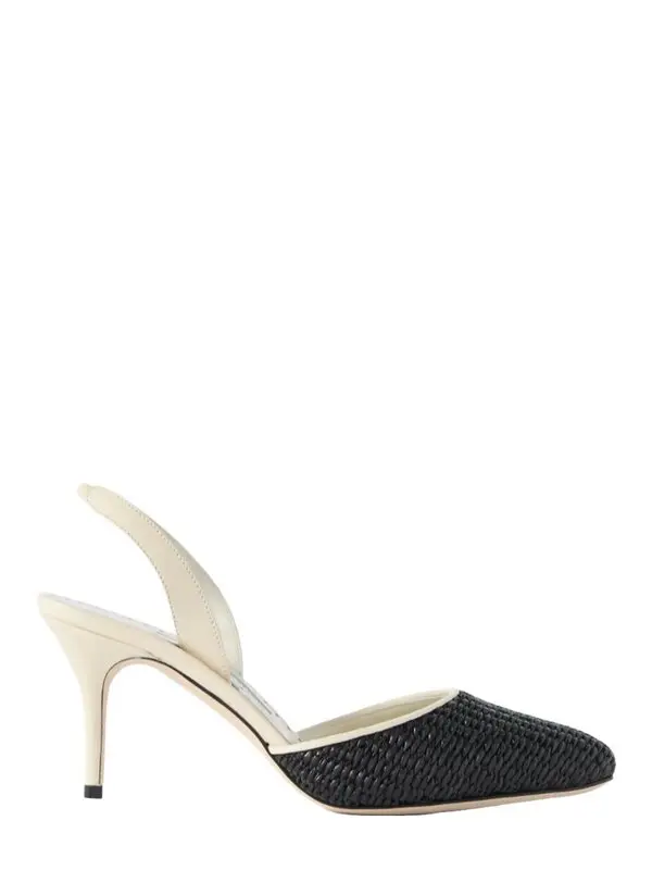 Manolo Blahnik Casam 70 Slingback Sandals - Black/white