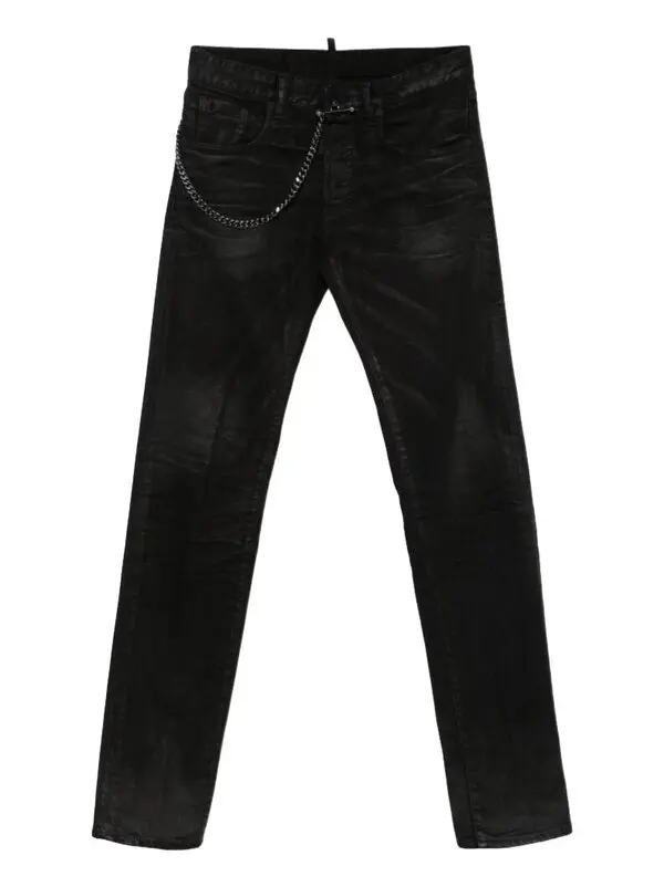 Dsquared2 Chain Detail Slim Fit Jeans - Black