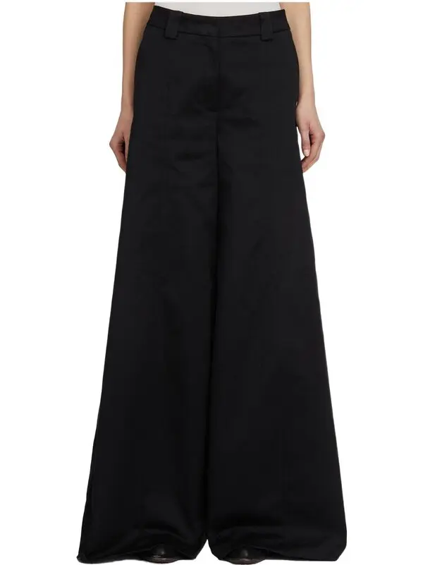 HAIKURE Belt Loops Slacks Wide Leg Trousers - Black