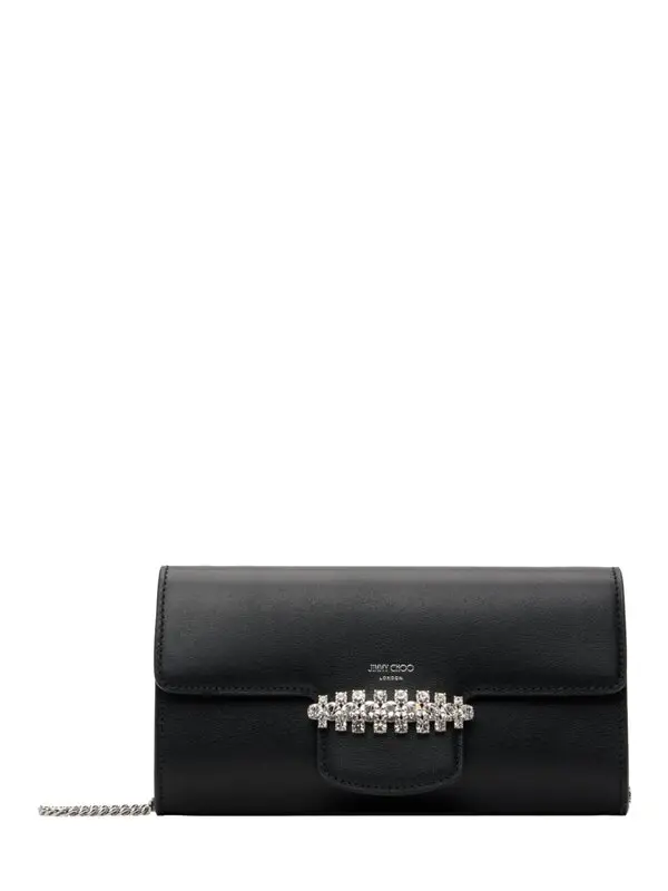 JIMMY CHOO Bing Flap Shoulder Bag - Black/silver