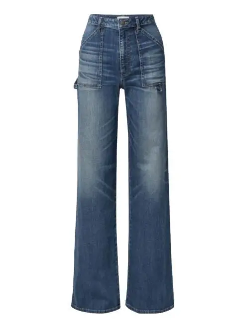 NILI LOTAN Wide-leg Denim Trousers - Blue