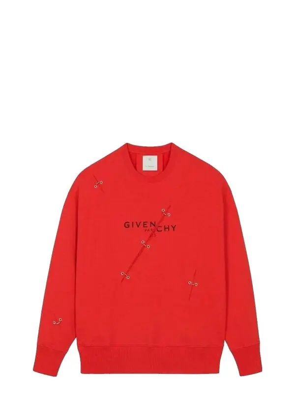 Givenchy Eyelet Detail Oversized Sweatshirt - Red