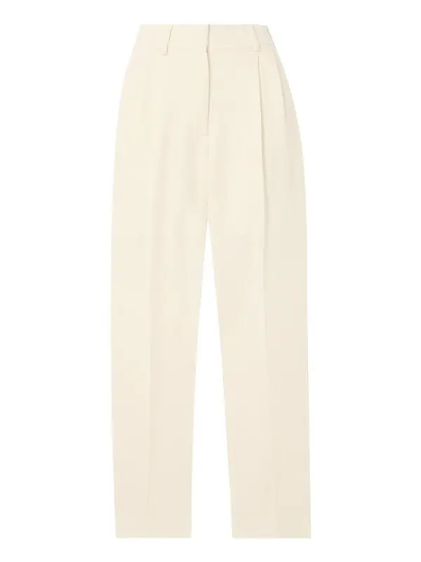 BLAZÉ MILANO Pleated Straight-leg Trousers - White