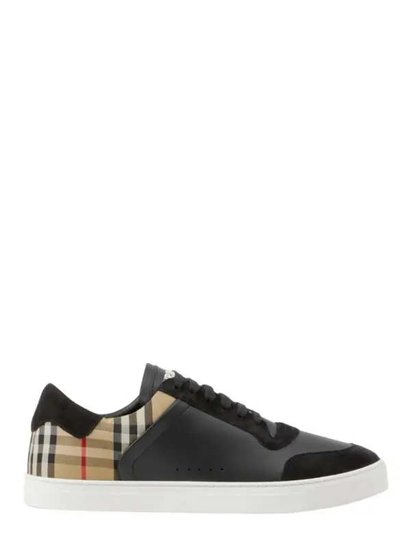 Burberry Checked Low-top Sneakers - Black/file Beige