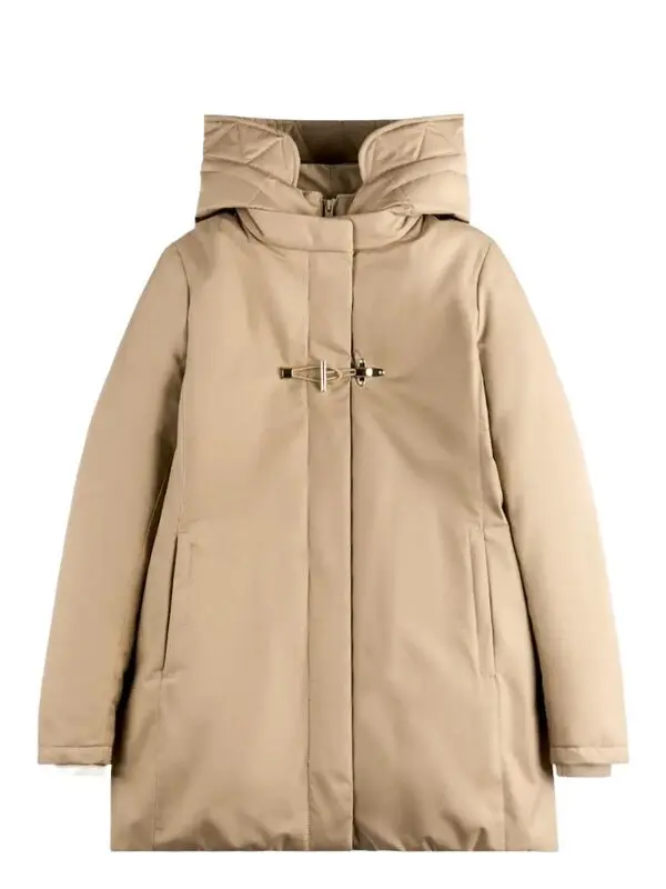 FAY Technical Gabardine Toggle Coat - Beige