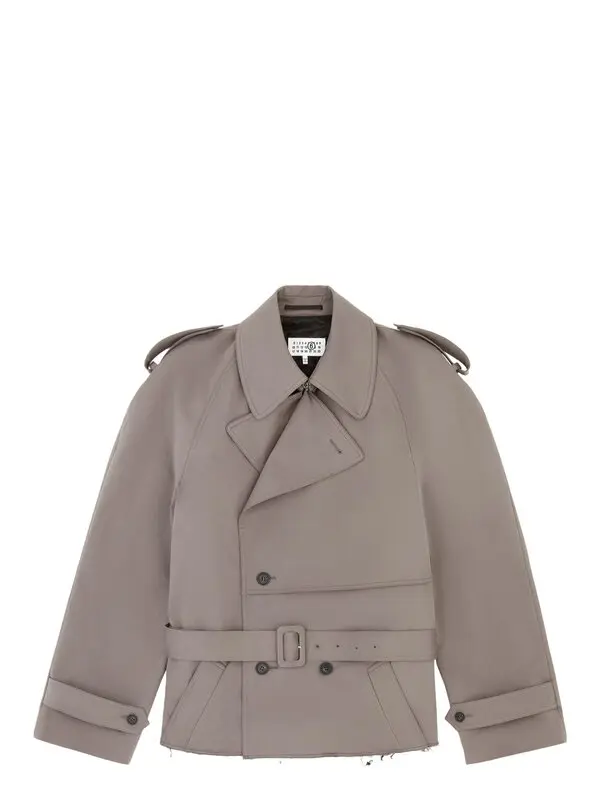 MAISON MARGIELA Double Breasted Trench Jacket - Gray