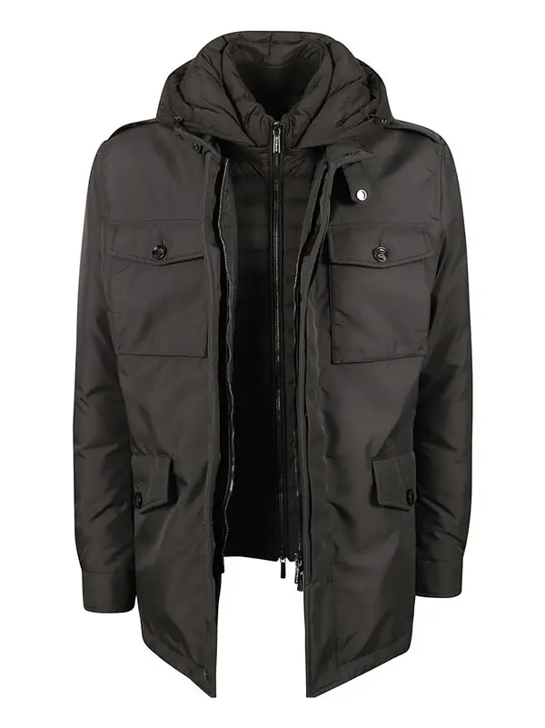 MOORER Hooded Jacket - Black