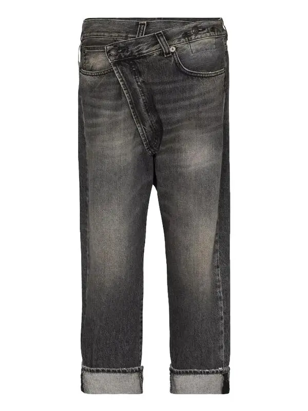 R13 Crossover Cropped Jeans - Black