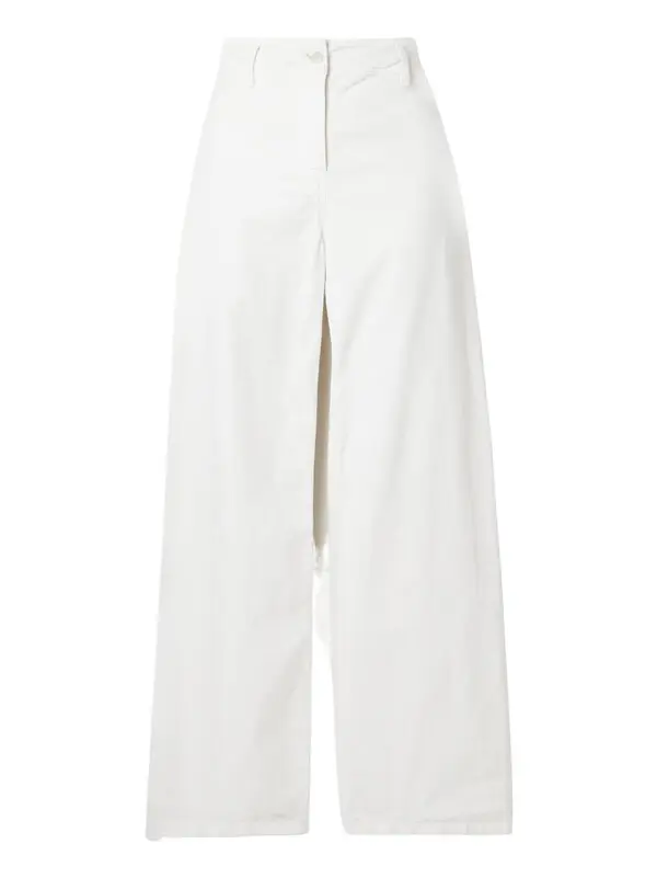 NILI LOTAN Megan High-waist Wide-leg Trousers - White
