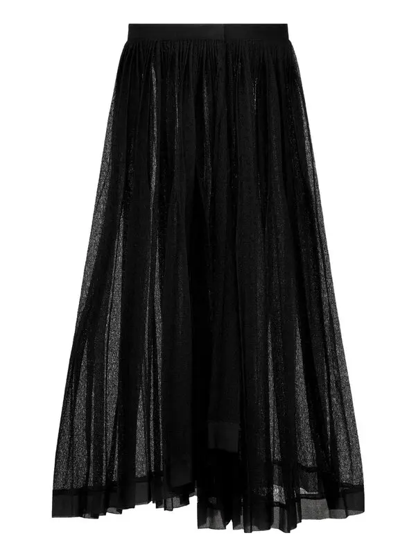Dior Asymmetric Wrap Skirt With Horn Cut Details - Black