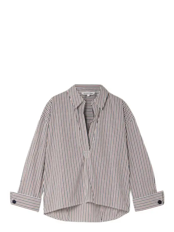 Veronica Beard Draymond Striped Poplin Shirt - Multi