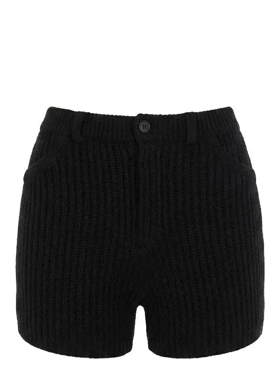 AYA MUSE Ribbed-knit Shorts - Nude