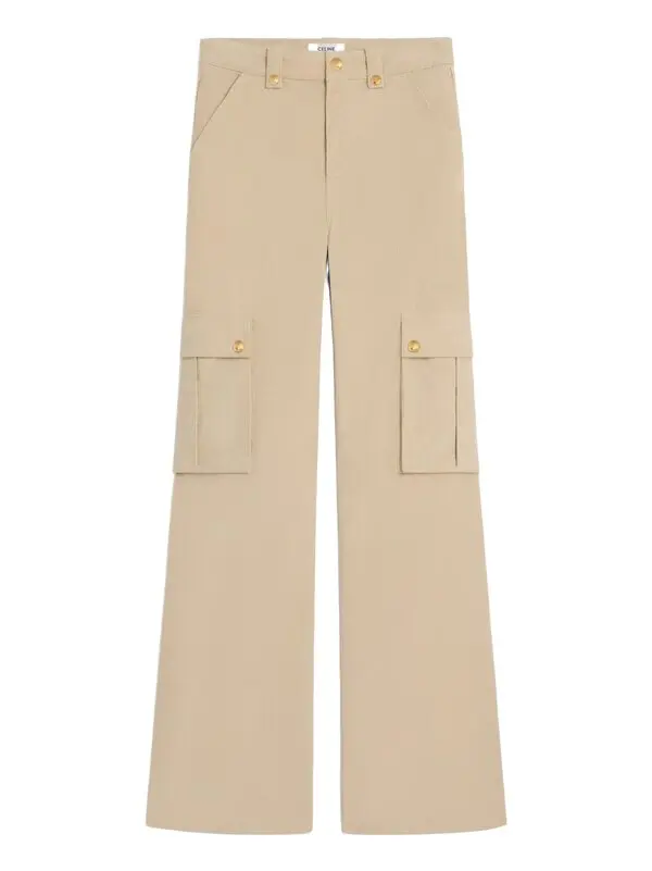 Celine Belt-loop Casual Pants - Beige