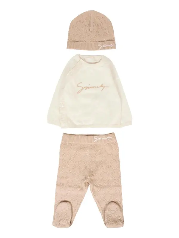 Givenchy Three-piece Logo Embroidered Set - Nude