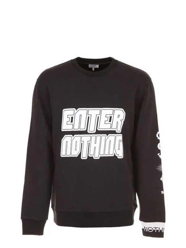 LANVIN Printed Long Sleeve Crewneck Sweatshirt - Black