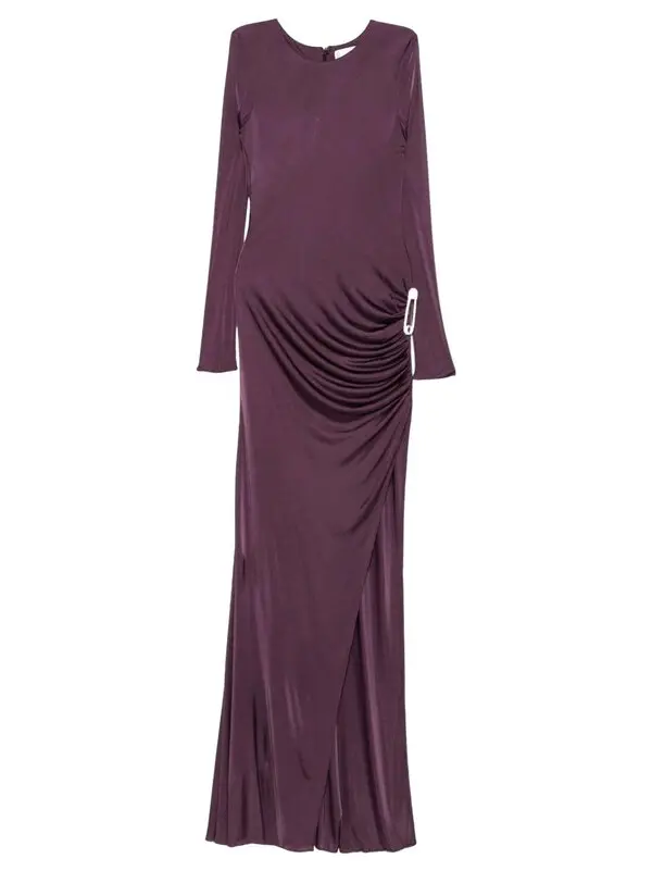 Giuseppe Di Morabito Long Sleeve Draped Maxi Dress - Brown