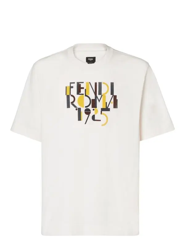 Fendi Logo Printed Crewneck T-shirt - White