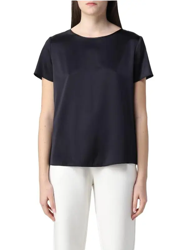 Emporio Armani Crewneck Lightweight Satin T-shirt - Black