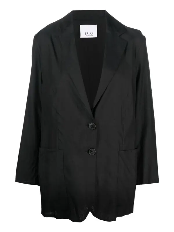 Erika Cavallini Oversized Single-breasted Blazer - Black