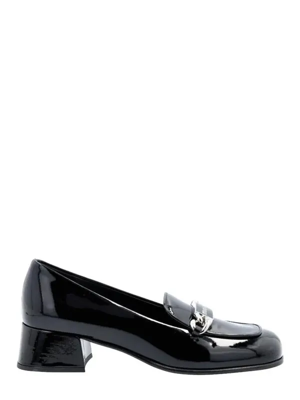 Miu Miu Logo Detail Loafers - Black