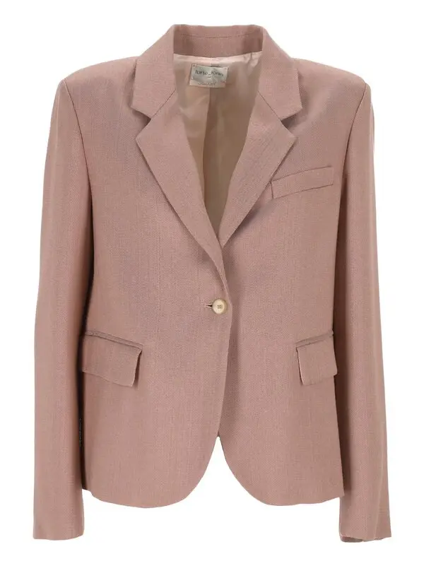 FORTE_FORTE Single-breasted Jacket With Notch Lapel - Poudre