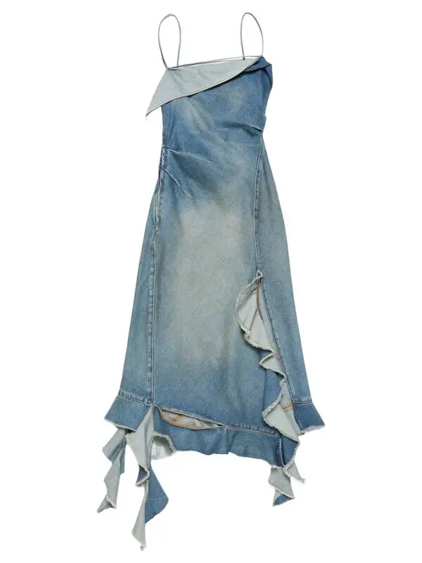 Acne Studios Strappy Midi Denim Dress - Blue