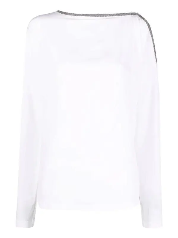 Brunello Cucinelli Cold Shoulder Blouse - White