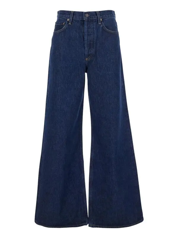 AGOLDE High Waisted Wide Leg Jeans - Blue