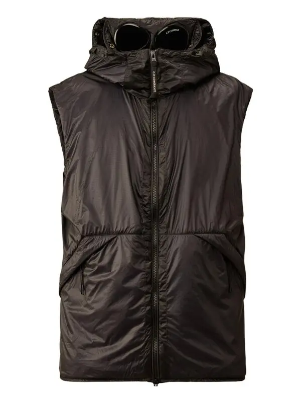 C.P. COMPANY Goggle Hooded Vest - Black