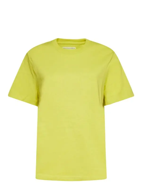 Bottega Veneta Crewneck T-shirt With Embroidered Detail - Yellow