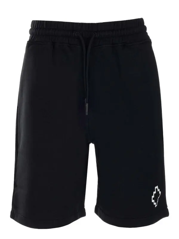 MARCELO BURLON COUNTY OF MILAN Logo Printed Drawstring Shorts - Black